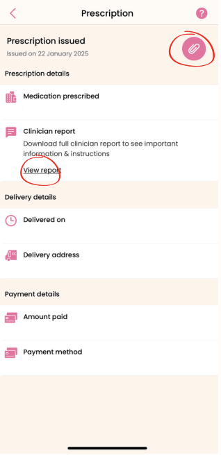 How can I view or download my prescription or notes?